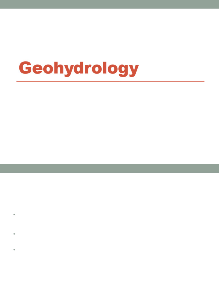 Introduction To Geohydrology | PDF | Hydrogeology | Groundwater