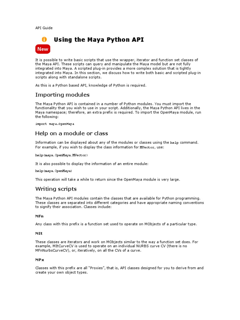 9 Using The Maya Python Api Pdf Parameter Computer Programming Scripting Language