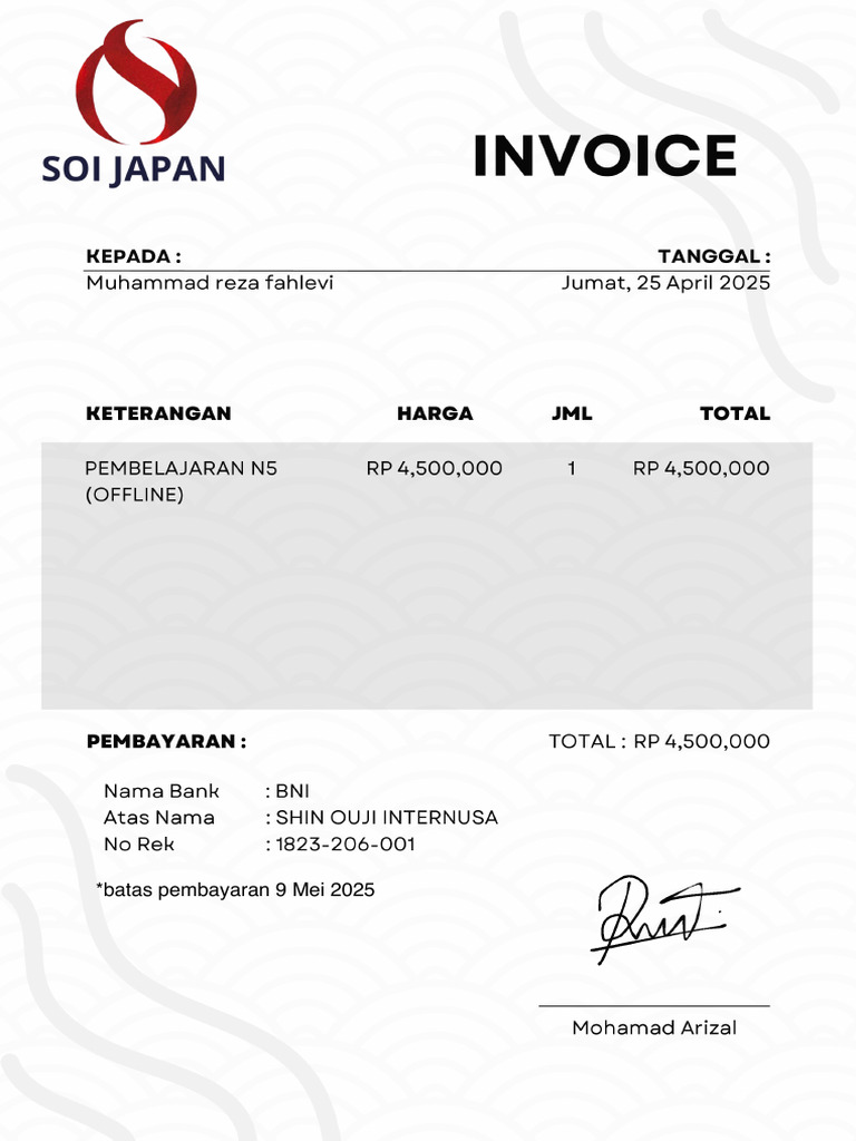 Invoice M Reza Fahlevi.pdf | PDF