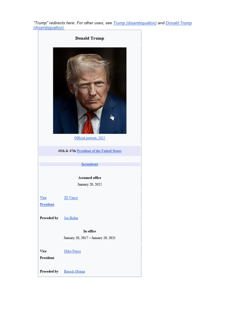 Trump | PDF | Donald Trump | American Government