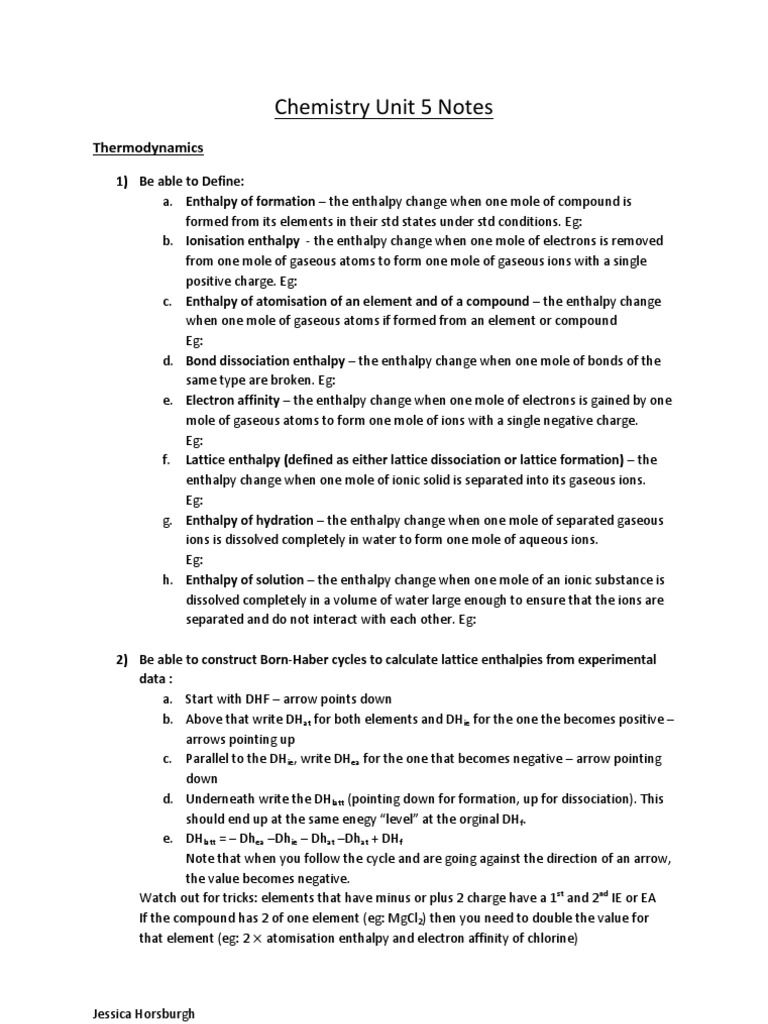 Chemistry Thermodynamics Guide | PDF | Redox | Electrochemistry