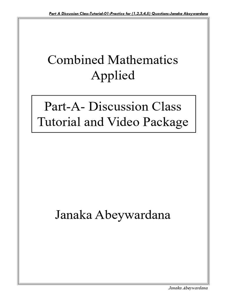 Part A Discussion Tutorial and Video Package - Compressed | PDF ...