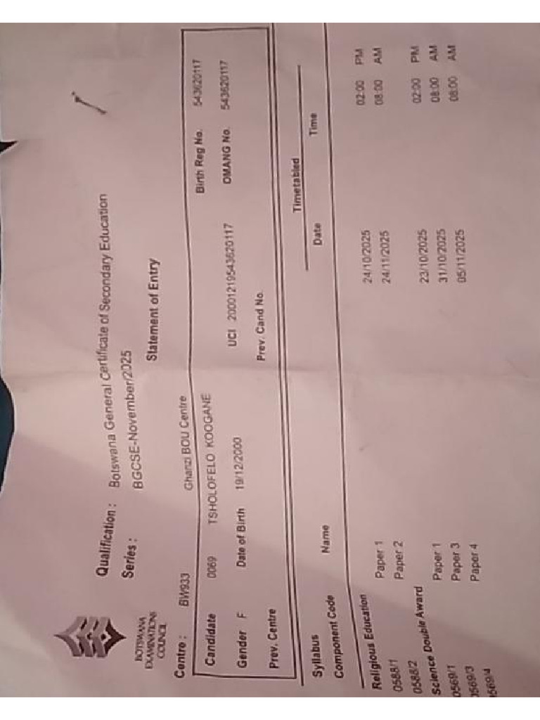 Statement of Entry | PDF