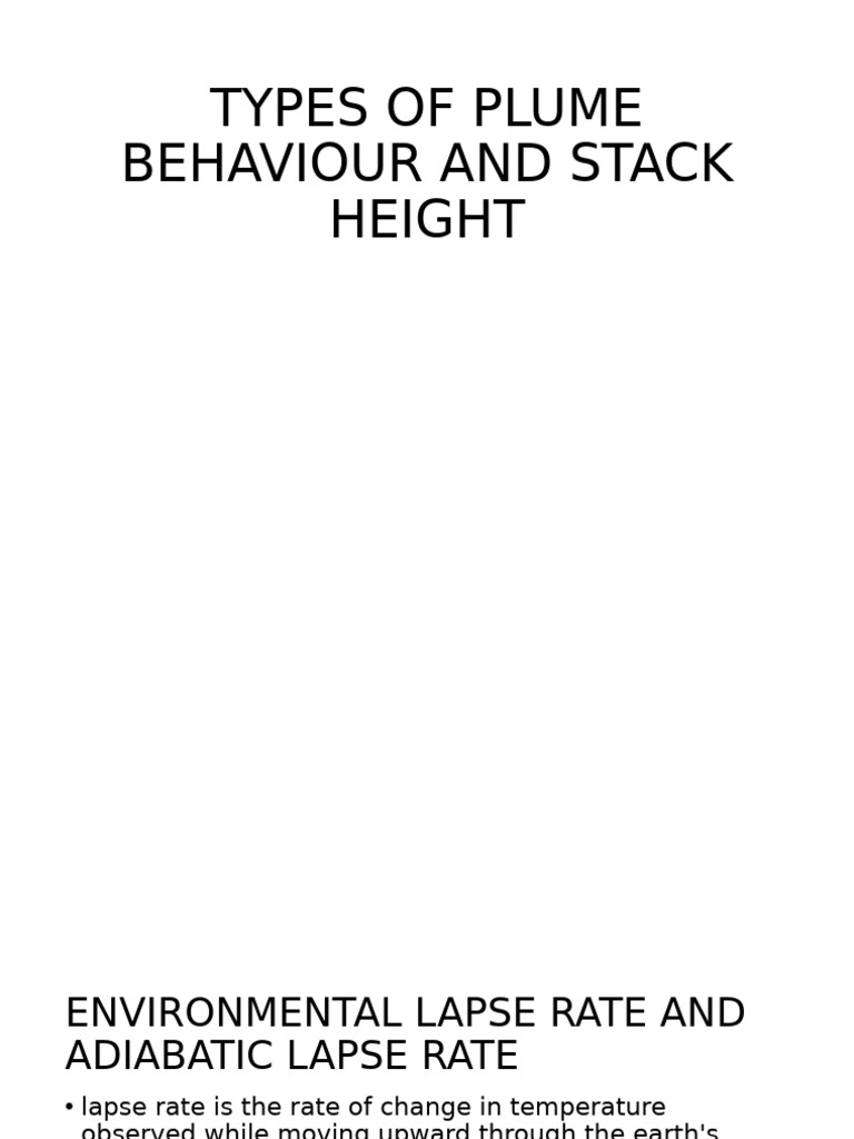 Plume Behavior and Stack Height Analysis | PDF | Atmosphere | Gases