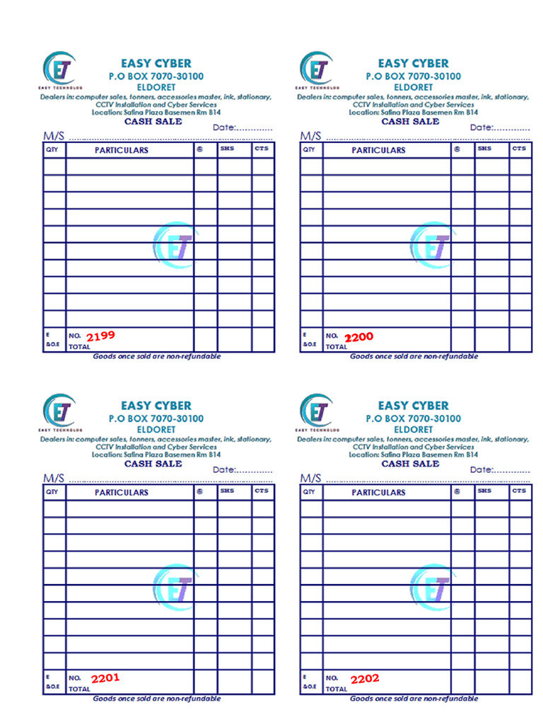 Easy Cyber Quotation Receipt 1201.. | PDF