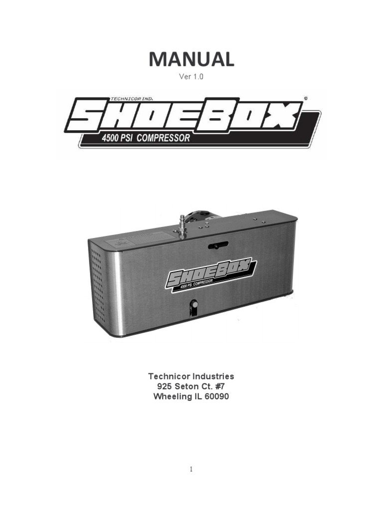 ShoeBox Compressor Manual | PDF | Gas Compressor | Pounds Per Square Inch