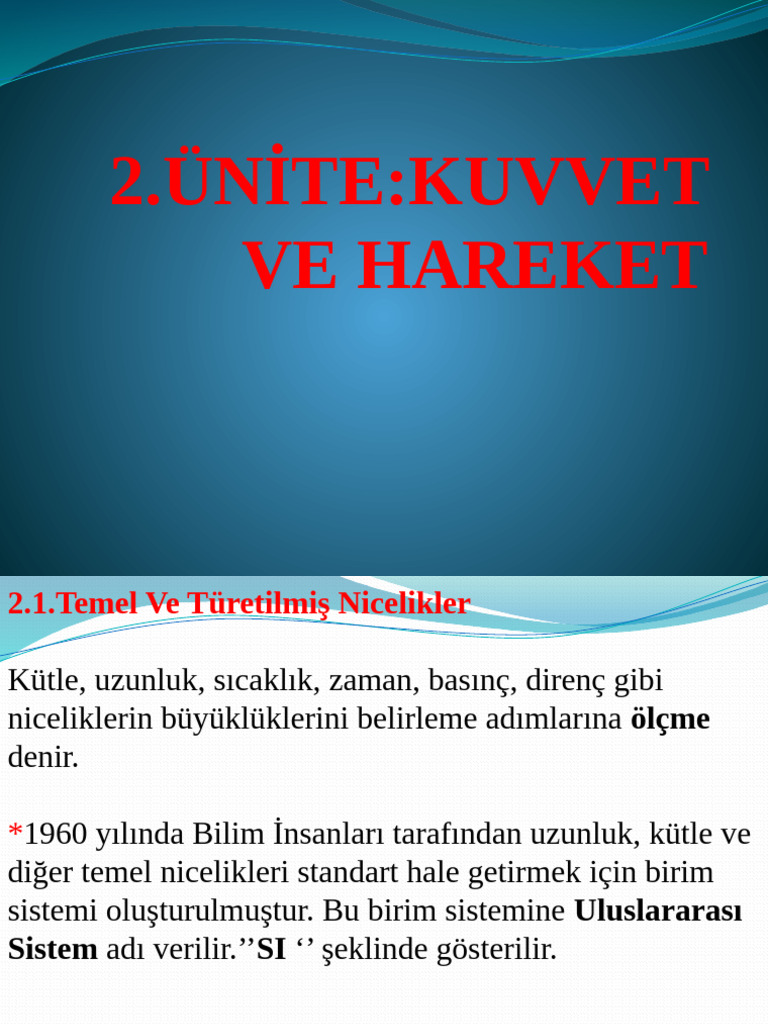 2-Kuvvet Ve Hareket | PDF