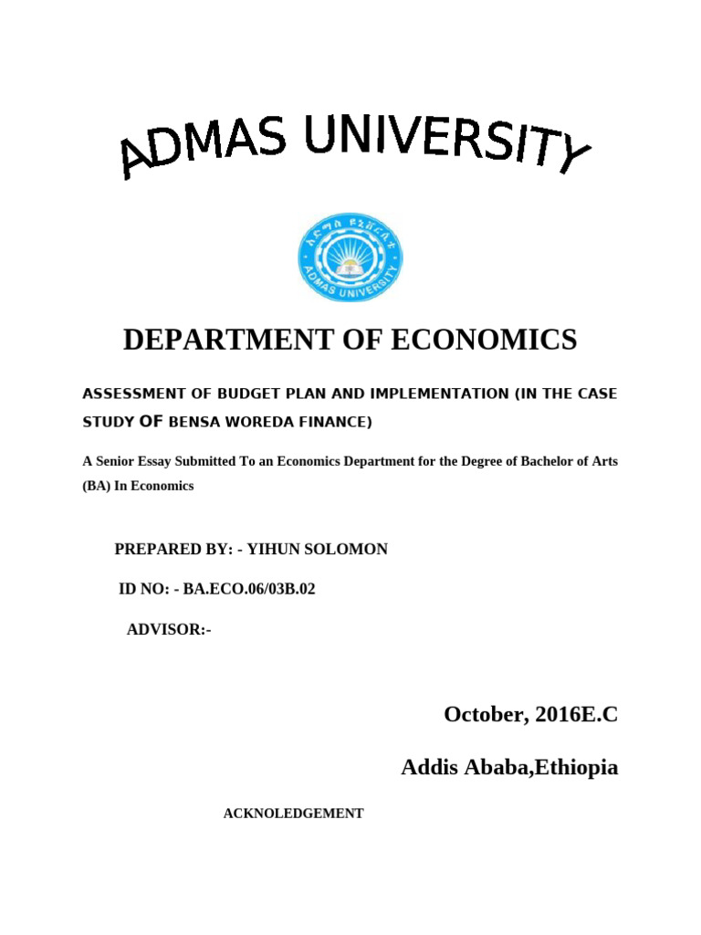 Ketema Kebede GORTO - Copy | PDF | Budget | Government Budget
