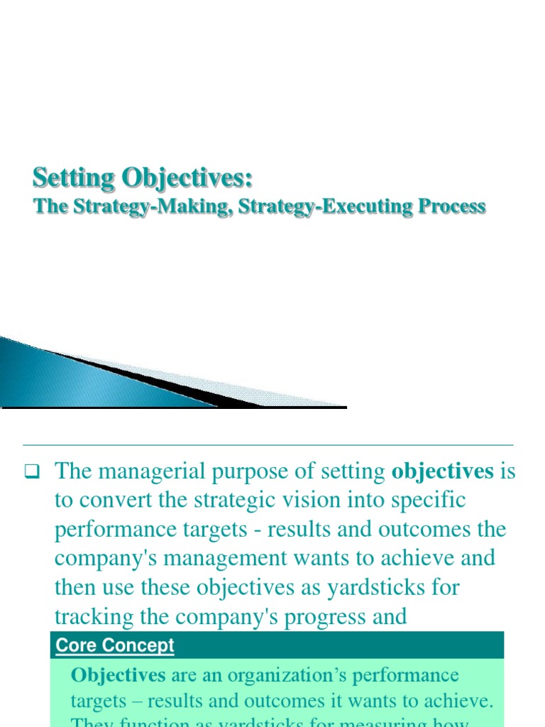 Setting Objectives in Strategic Management | PDF | Business