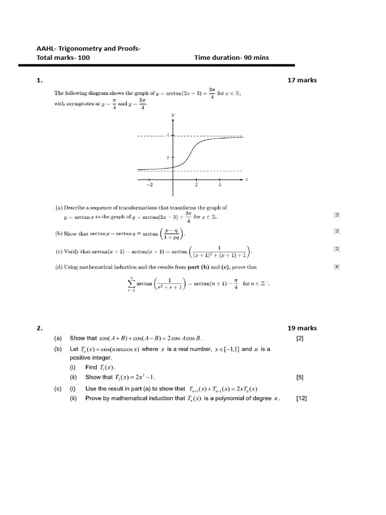 AAHL - Trigonometry and Proofs | PDF