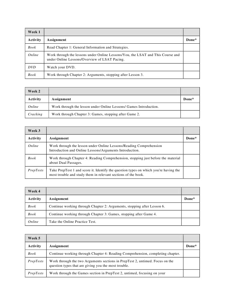 LSAT 12-Week Study Plan | PDF