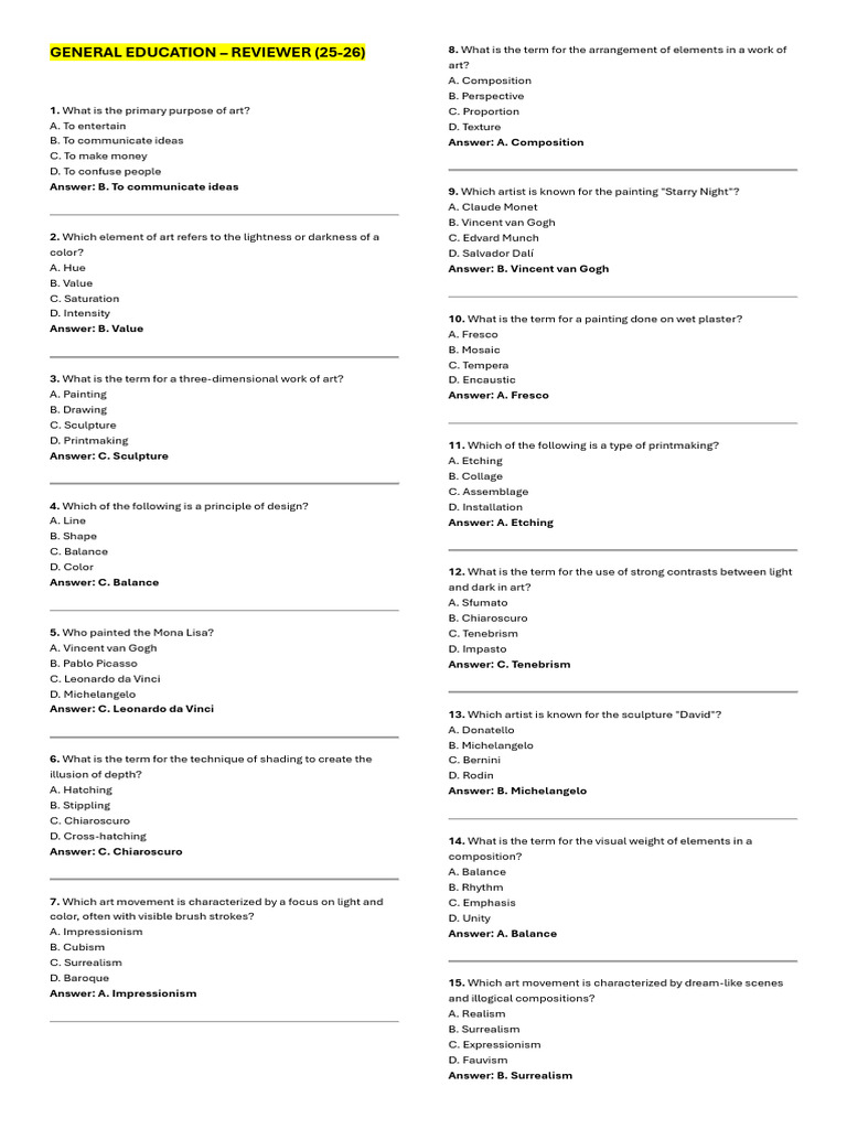 General Education Final Reviewer | PDF | Self | Sustainability
