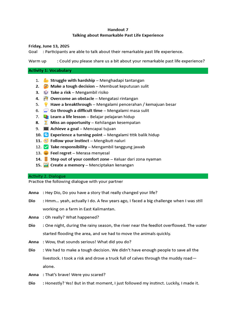 Handout 7 - Talking About Remarkable Past Life Experience | PDF | Chess ...
