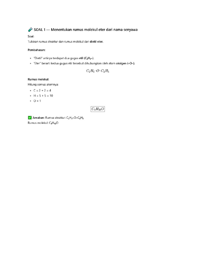 Soal Dan Pembahasan Gugus Fungsi Eter | PDF
