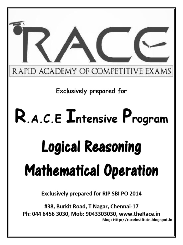Mathematical Operation RACE | PDF | Logic | Mathematics