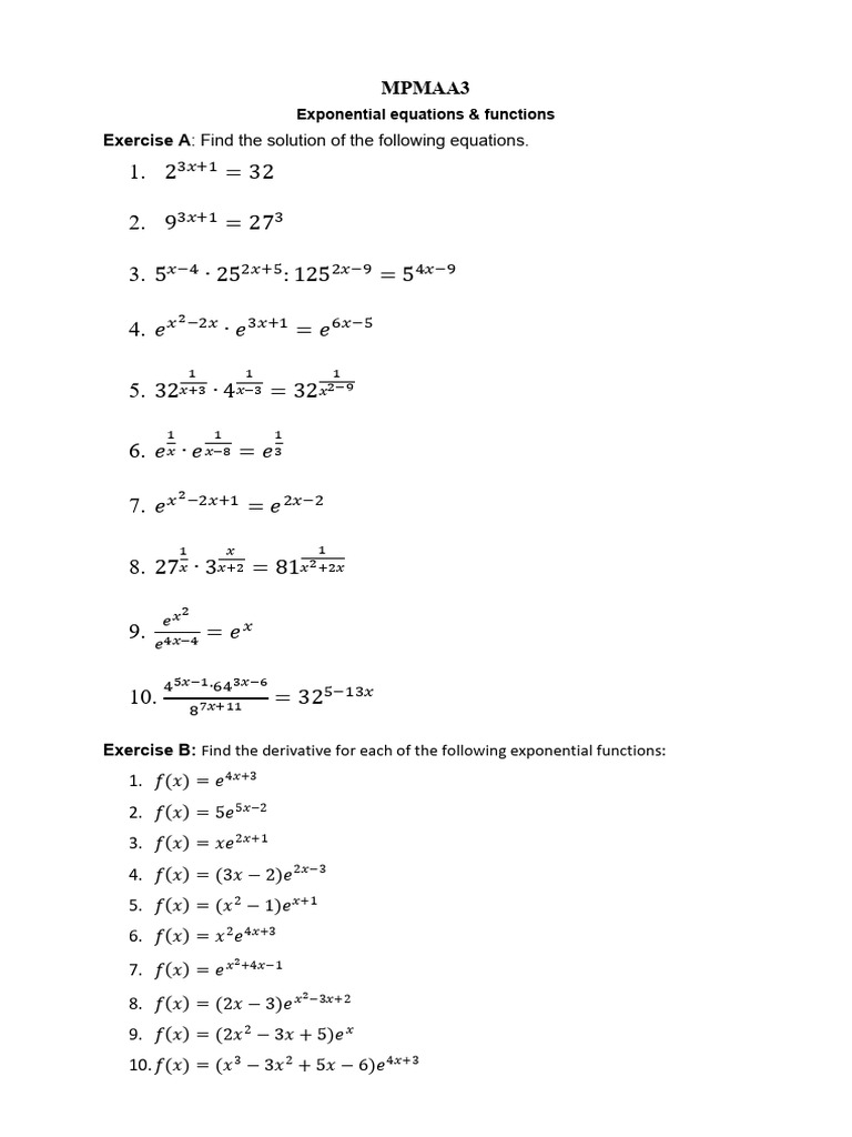 Exponential Functions Homework 1tpifi2 | PDF