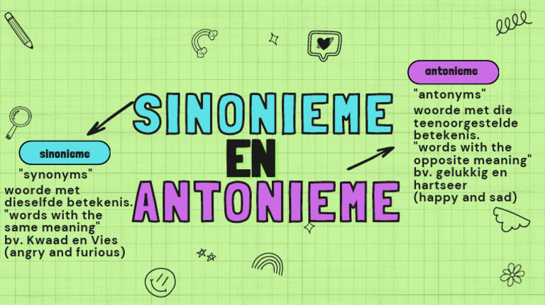 Sinonieme en Antonieme Cheat Sheet | PDF