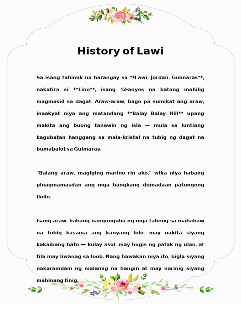 History of Lawi | PDF