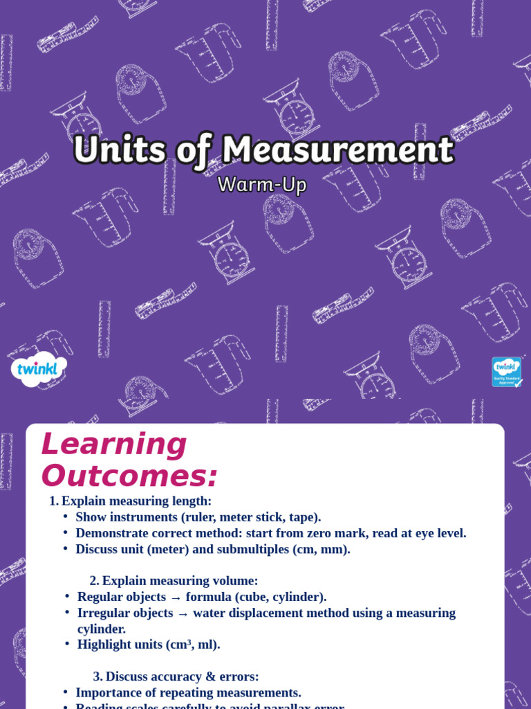 Year 9 Physics Intro Y9 W1D1 (Two Sessions) | PDF | Litre | Volume