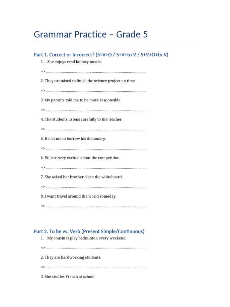 Grammar Practice Grade5 | PDF | Adjective | Adverb