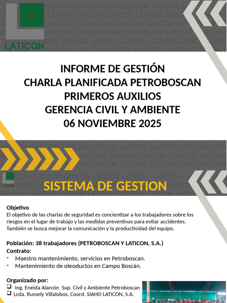 Informe de Gestion Charla Estacion 2 Noviembre 2025 | PDF