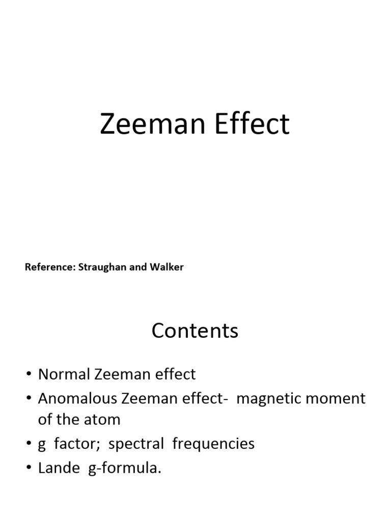 Understanding the Zeeman Effect | PDF | Electron | Atoms