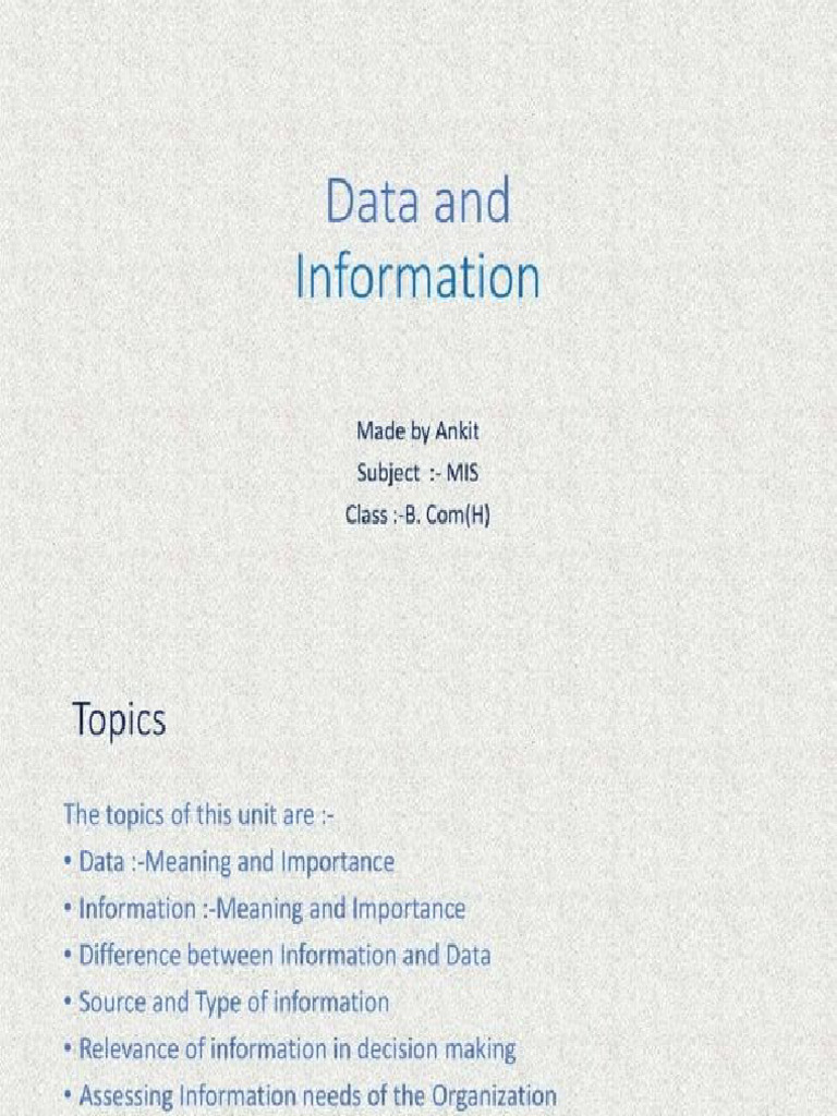 Data and Information | PDF