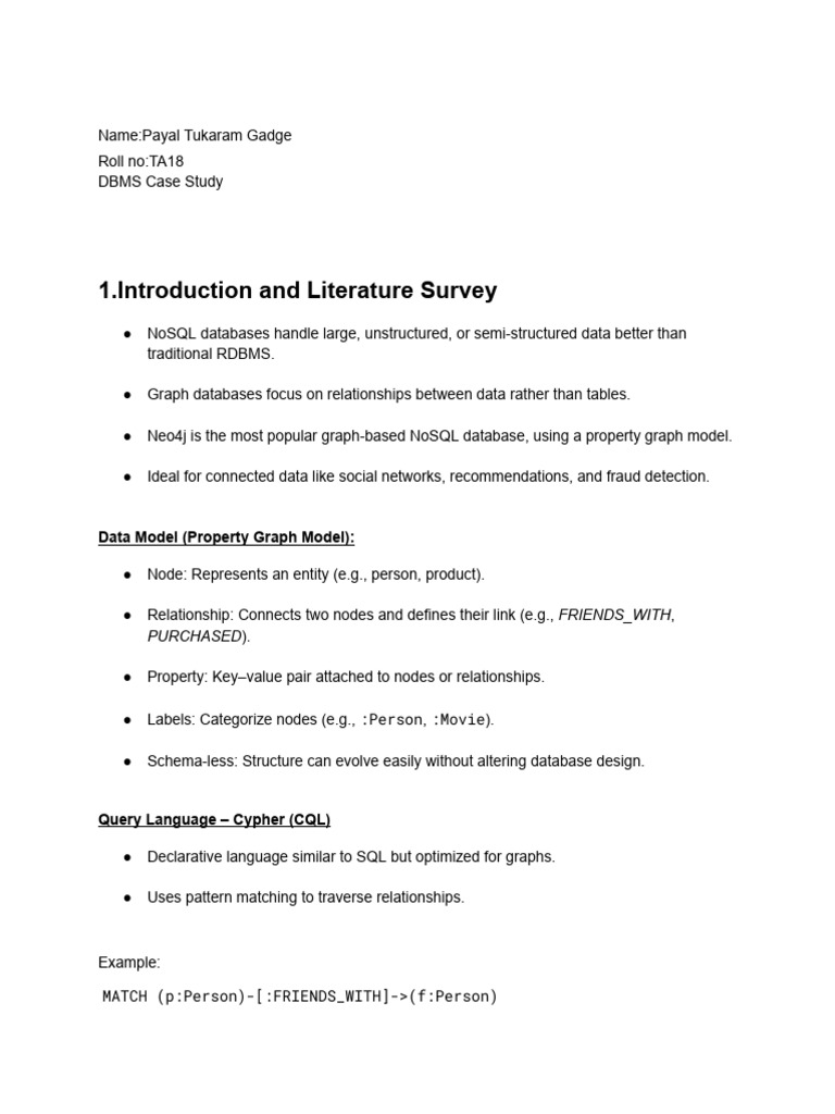 Dbms Case Study | PDF | Databases | No Sql