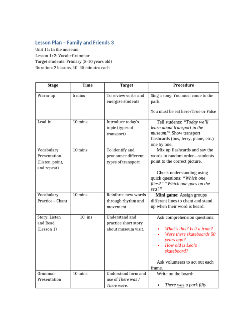 LP Fam 3 Lesson 1-4 Unit 11 | PDF | Phonics | Vocabulary