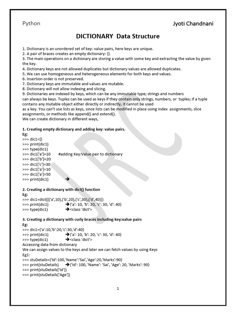 6 Dictionary Data Type | PDF | Computer Programming | Programming Paradigms