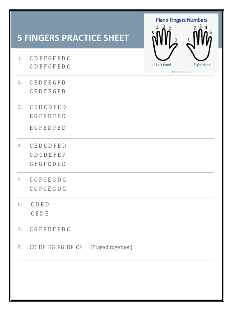 5 Fingers Practice Exercises Final | PDF