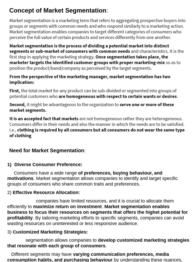 Market Segmentation | PDF | Marketing | Market Segmentation