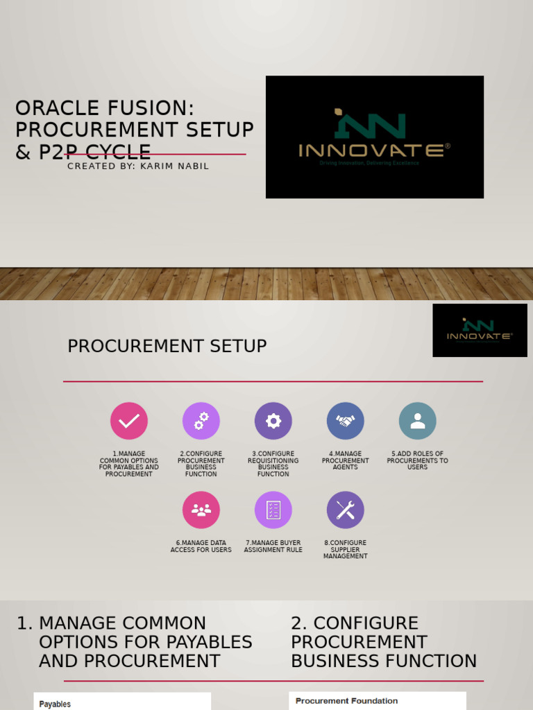 Procurement Setup & p2p Cycle | PDF | Procurement | Accounts Payable