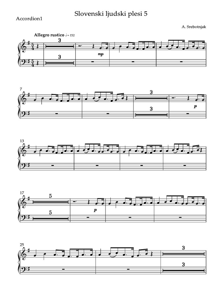 Accordion1 Slovenski Ljudski Plesi 5 - Accordion1 | PDF