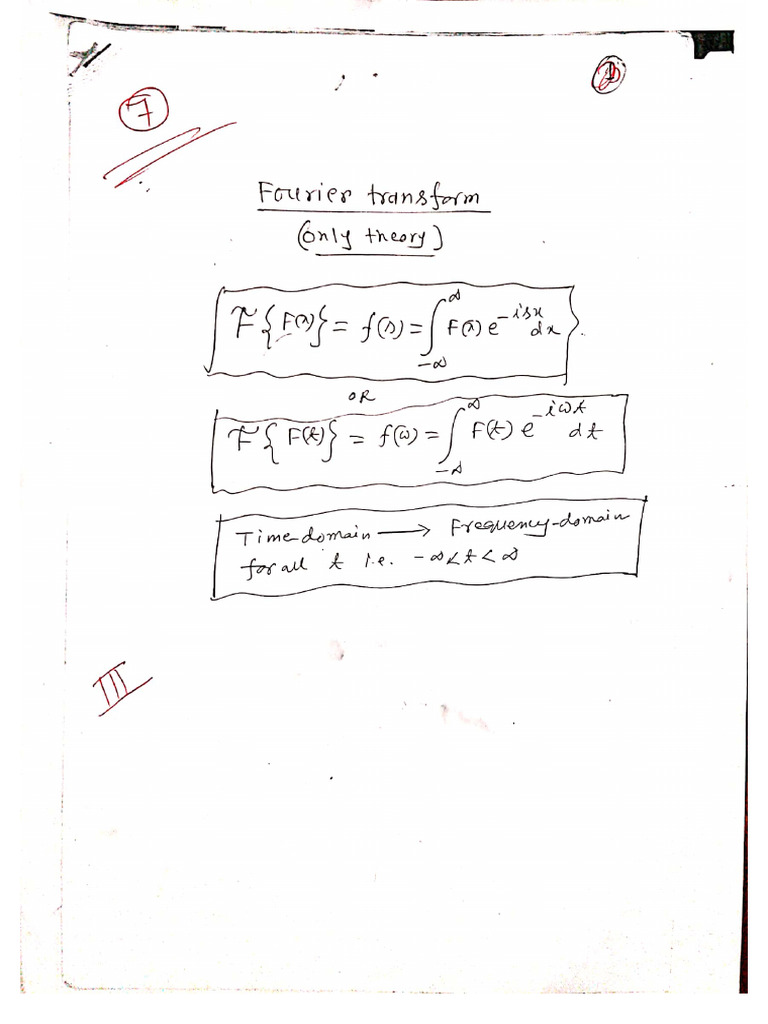 3 - Fourier Transform (Only Theory) | PDF
