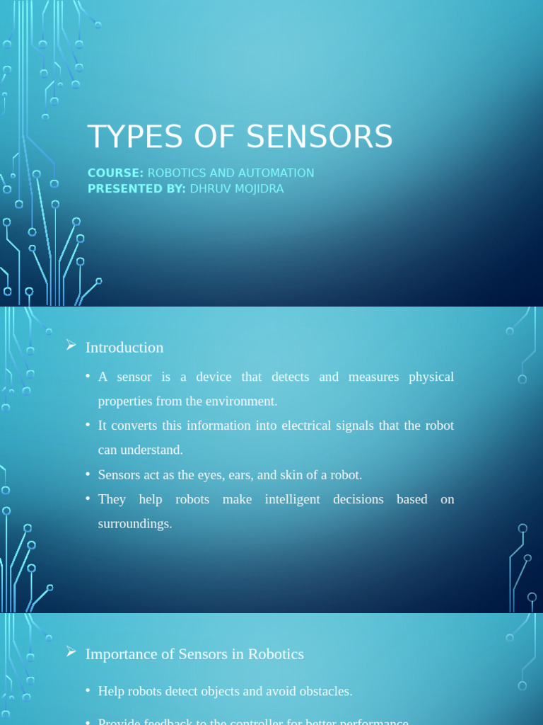 Types of Sensors by Dhruv Mojidra | PDF | Sensor | Infrared