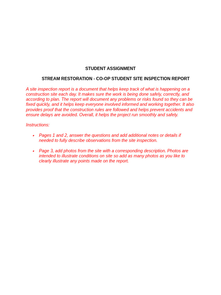 Stream Restoration - Site Inspection Report 2 | PDF