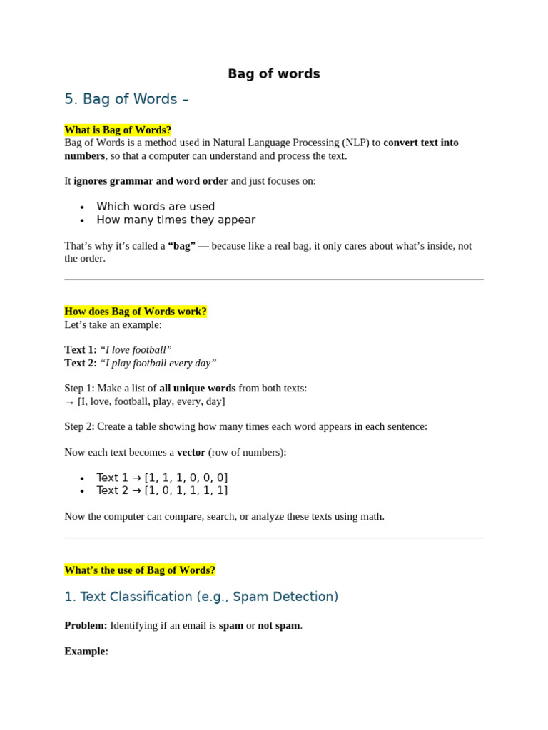 Bag of Words | PDF | Information Science | Human Communication
