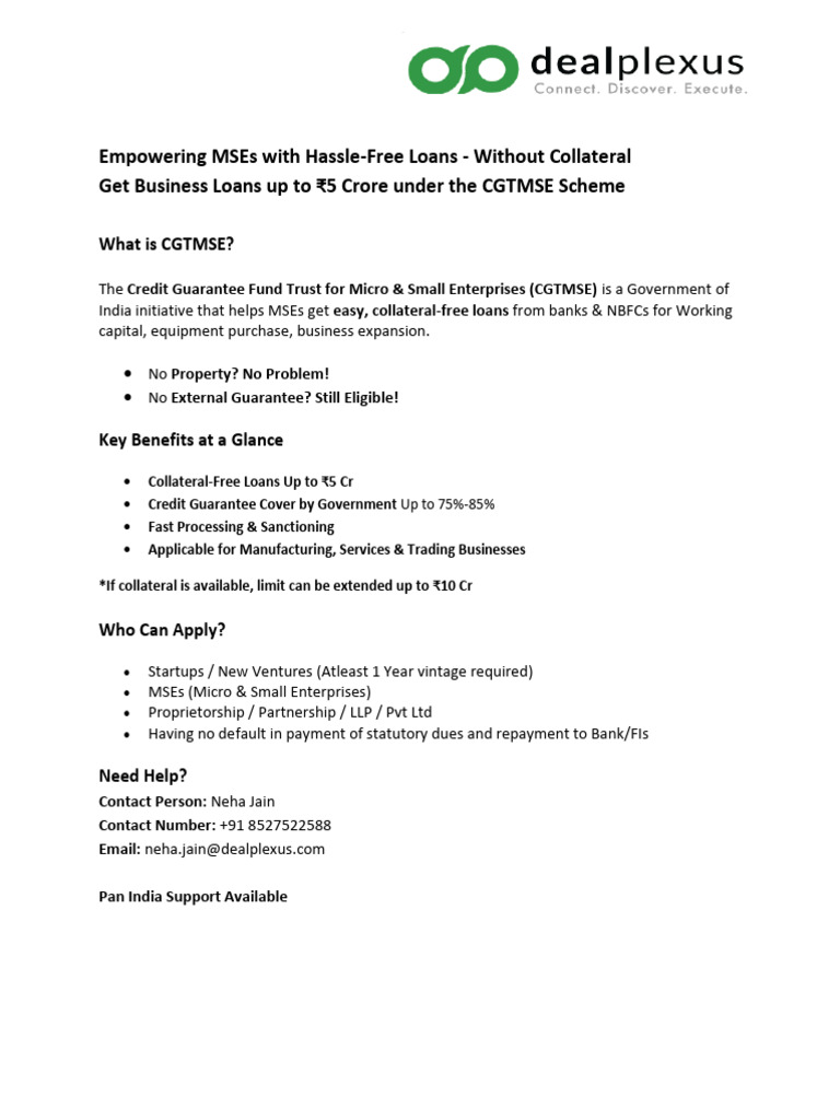 CGTMSE Brochure | PDF