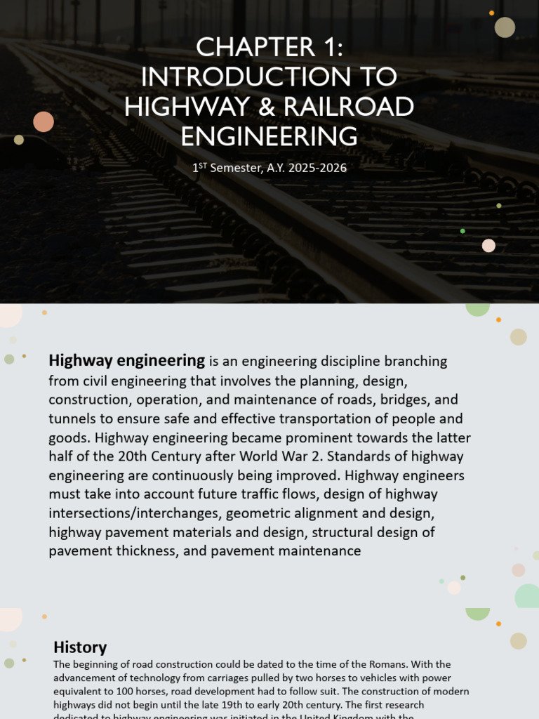 Highway and Railroad Engineering Overview | PDF | Road Surface | Road ...