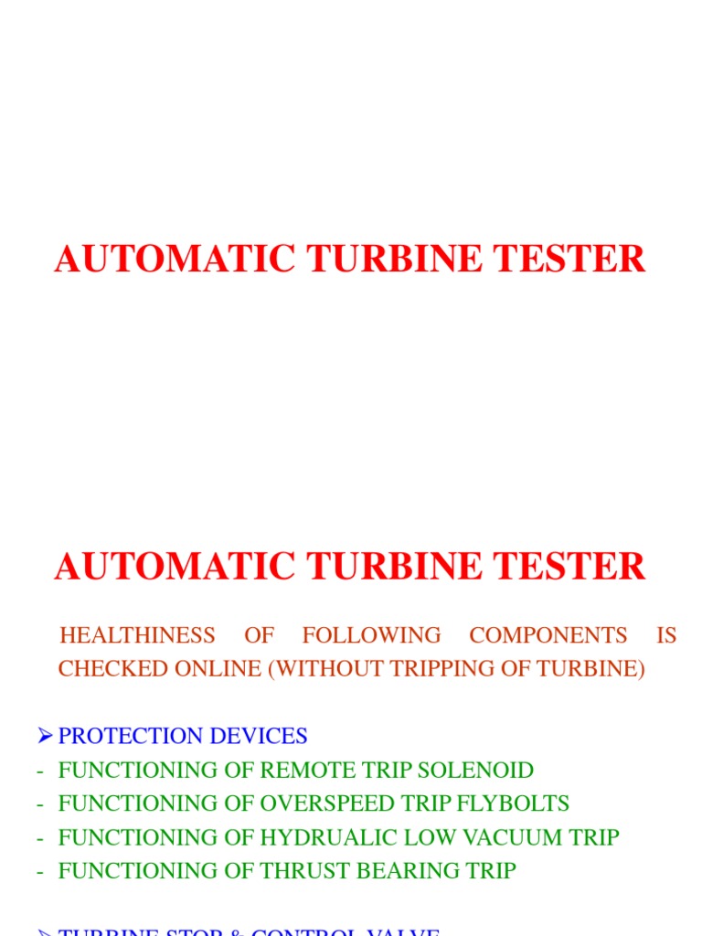 Automatic Turbine Tester Overview | PDF