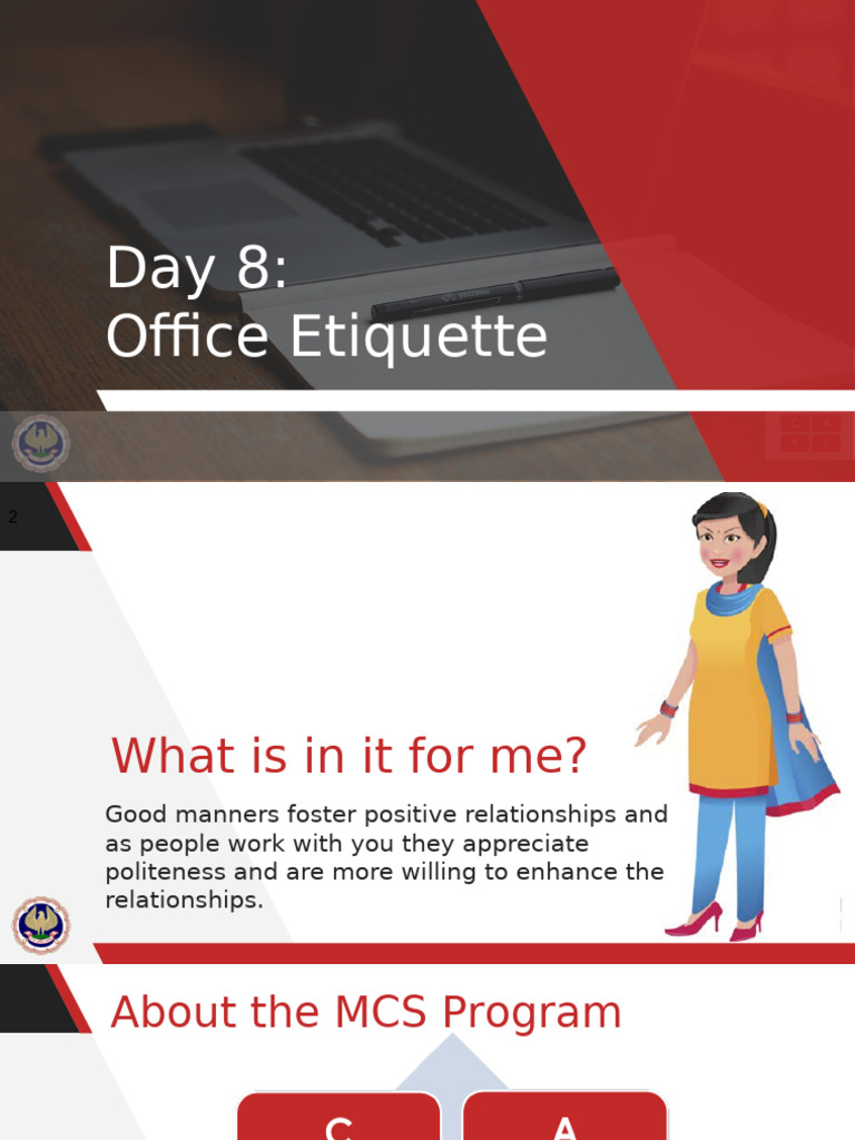 Essential Office Etiquette Guide | PDF | Body Language | Tableware