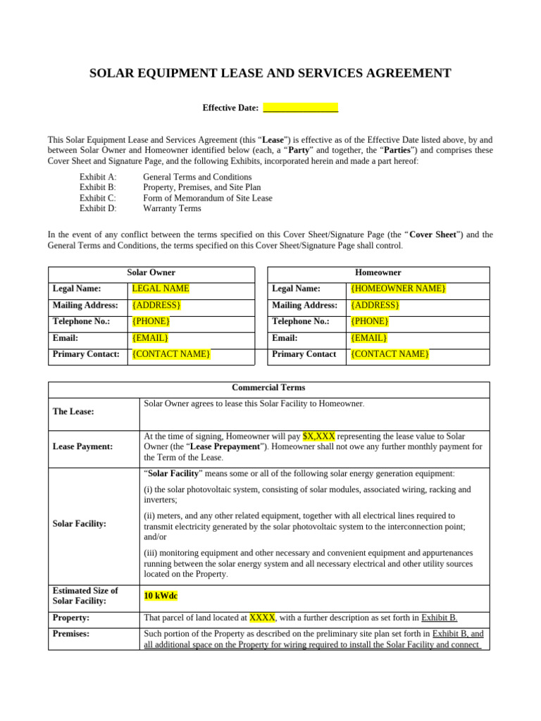 Solar Equipment Lease Agreement | PDF | Bankruptcy | Indemnity
