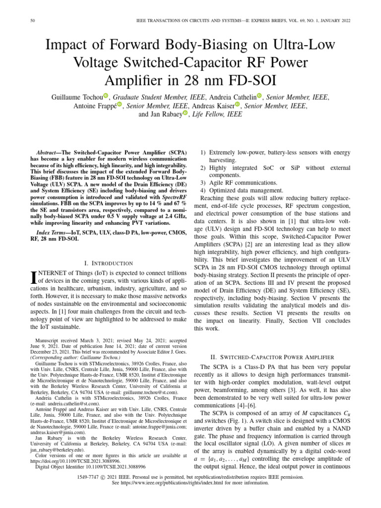 Impact of Forward Body-Biasing On Ultra-Low Voltage Switched-Capacitor ...
