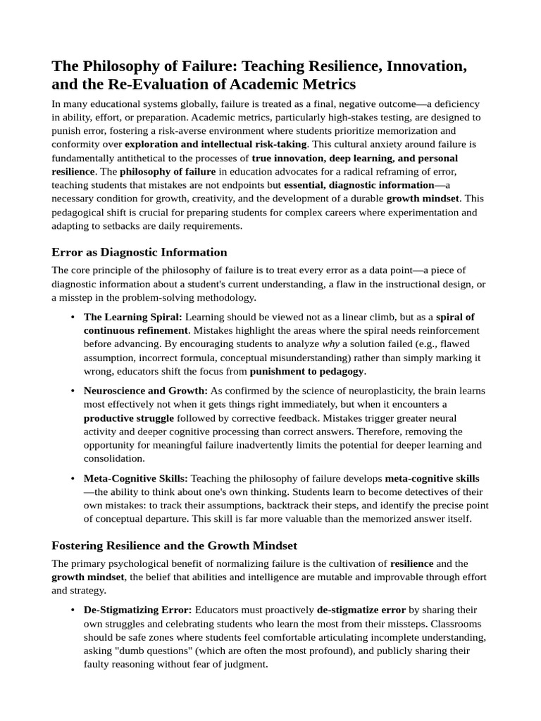 Embracing Failure in Education for Growth | PDF | Psychological ...