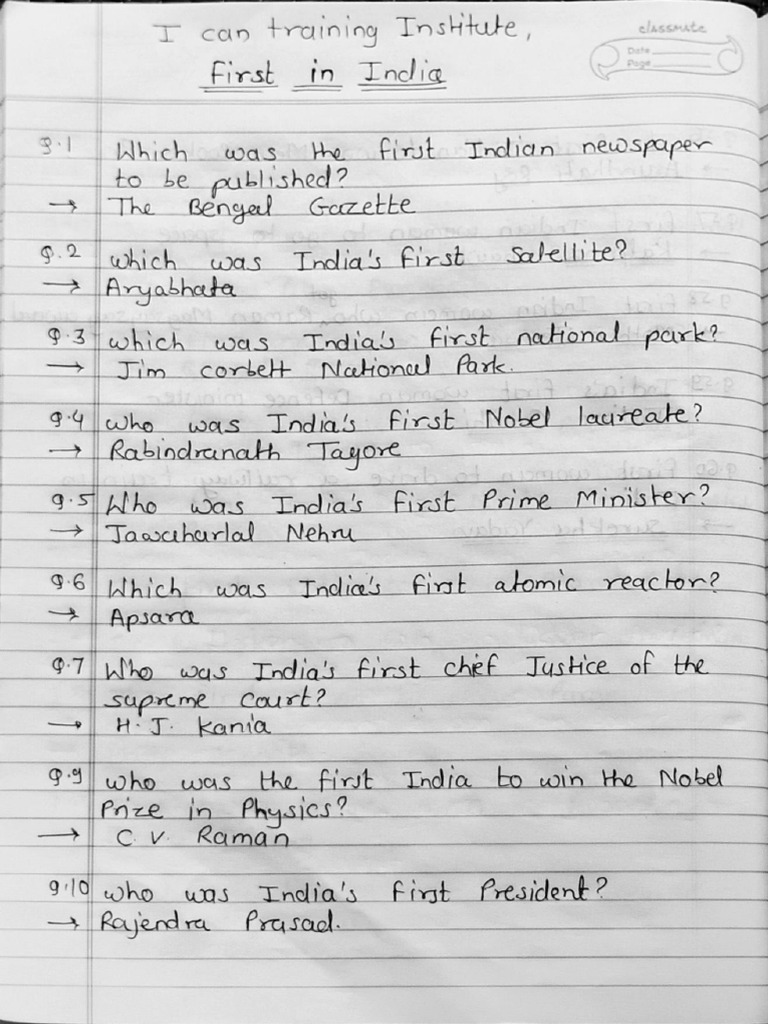First in India | PDF