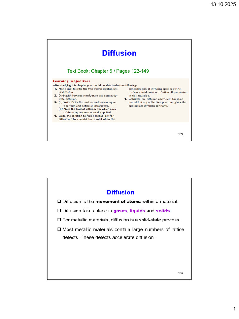 05 Diffusion | PDF | Diffusion | Applied And Interdisciplinary Physics