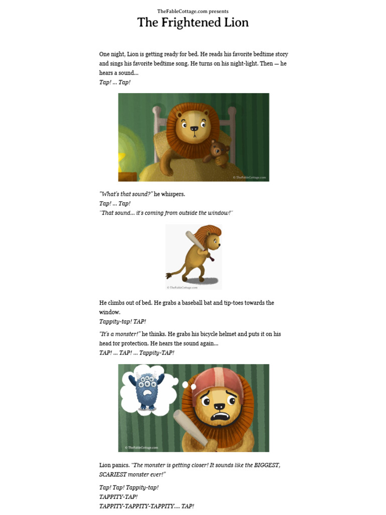 The Frightened Lion (Text, Audio + Video) | PDF
