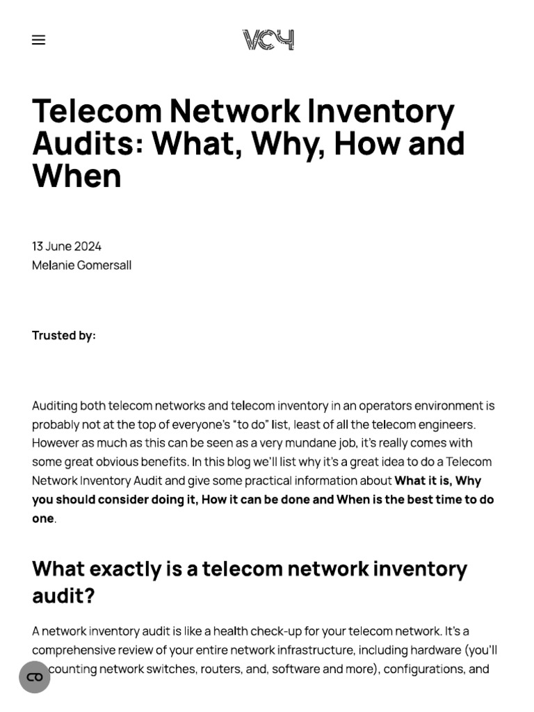 Telecom Network Inventory Audits - What, Why, How and When | PDF