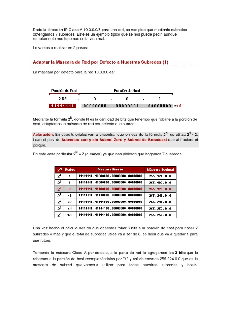Subneteo Clase ABC | PDF